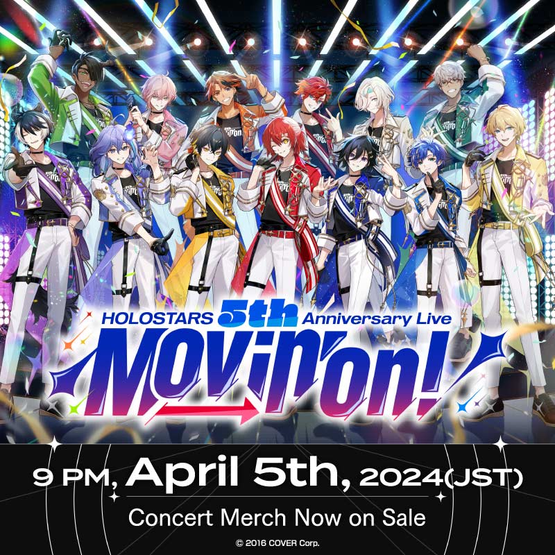 "HOLOSTARS 5th Anniversary Live -Movin’ On!-" Concert Merchandise ...