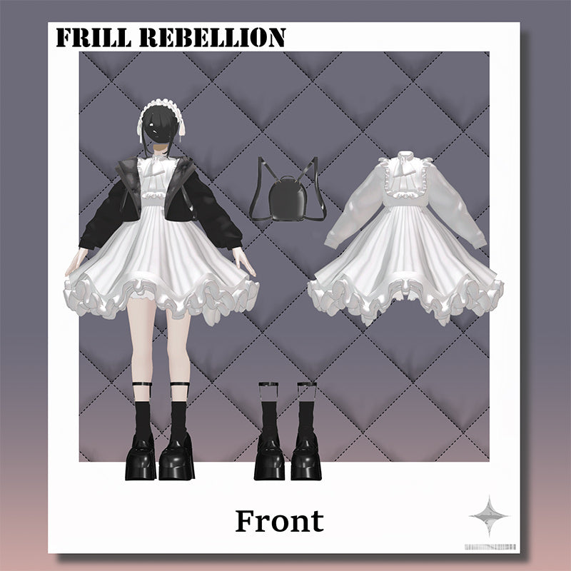 [20240524 - ] "monoTone" 3D Avatar Outfit Frilled Dress "FrillRebellio ...